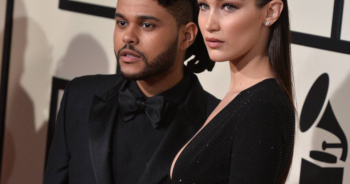 The Weeknd et Bella Hadid aux 58e Grammy Awards au Staples Center à Los ...