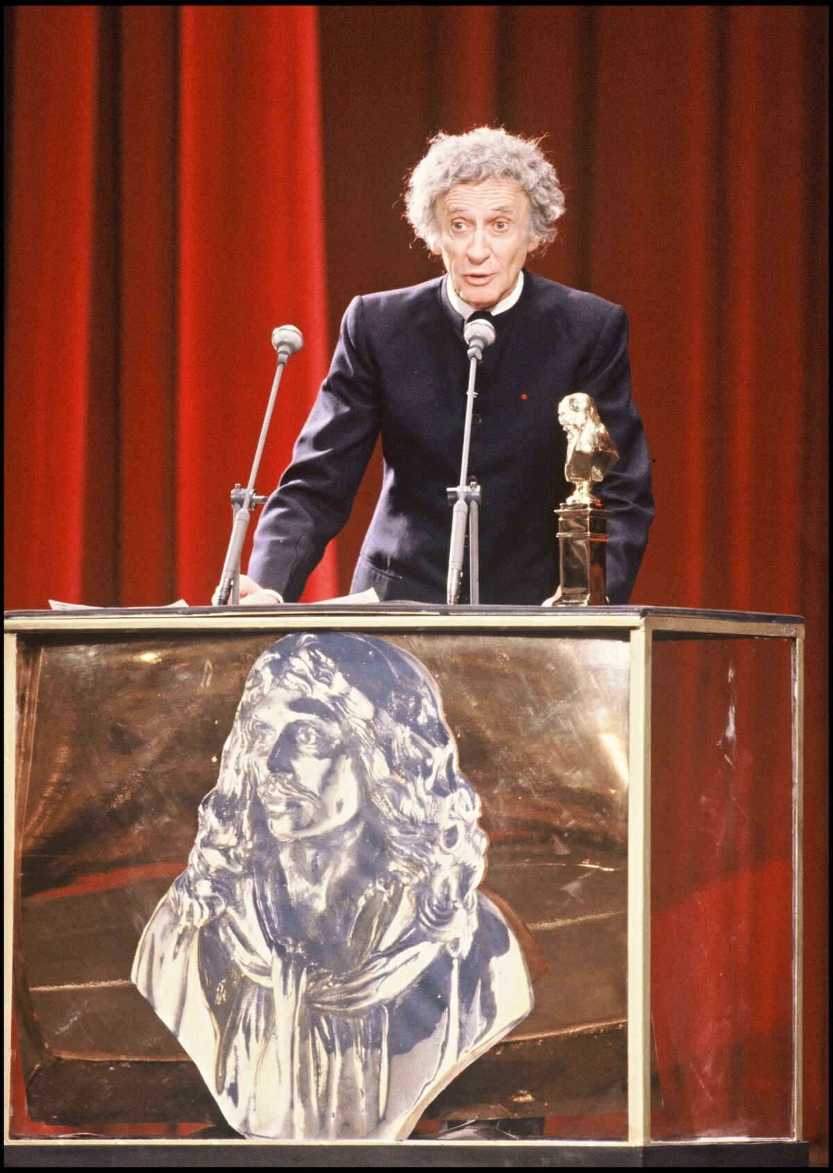 Photo : Le mime Marcel Marceau lors de la cérémonie des Molières en ...