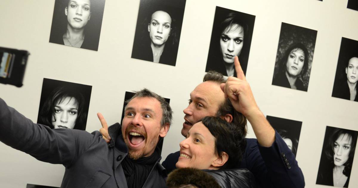 Nicolas Le Riche, Vincent Pérez, Clairemarie Osta lors du vernissage de ...