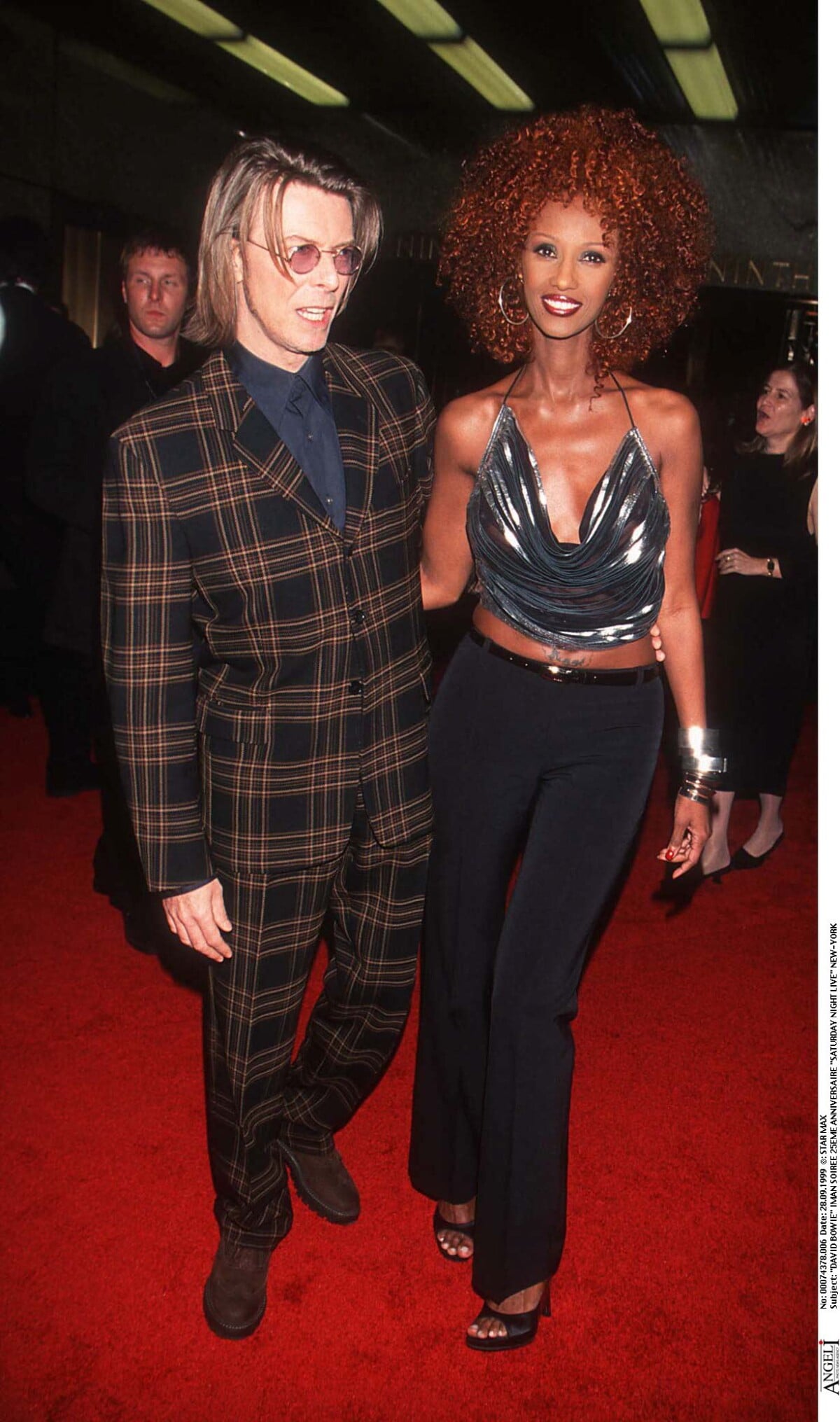 Photo : Iman Bowie et David Bowie à New York le 28 septembre 1999 ...