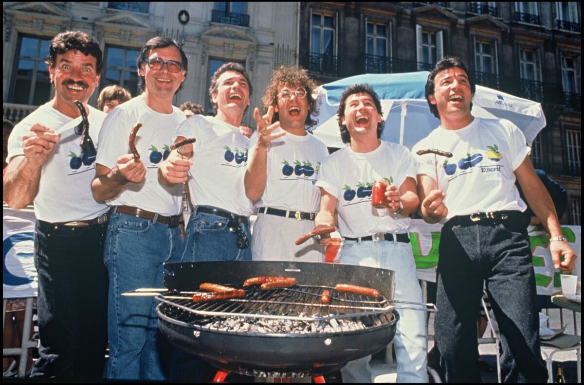 Photo : Les Musclés en 1990 : Eric Bouad, René Morizur, Rémy Sarrazin ...