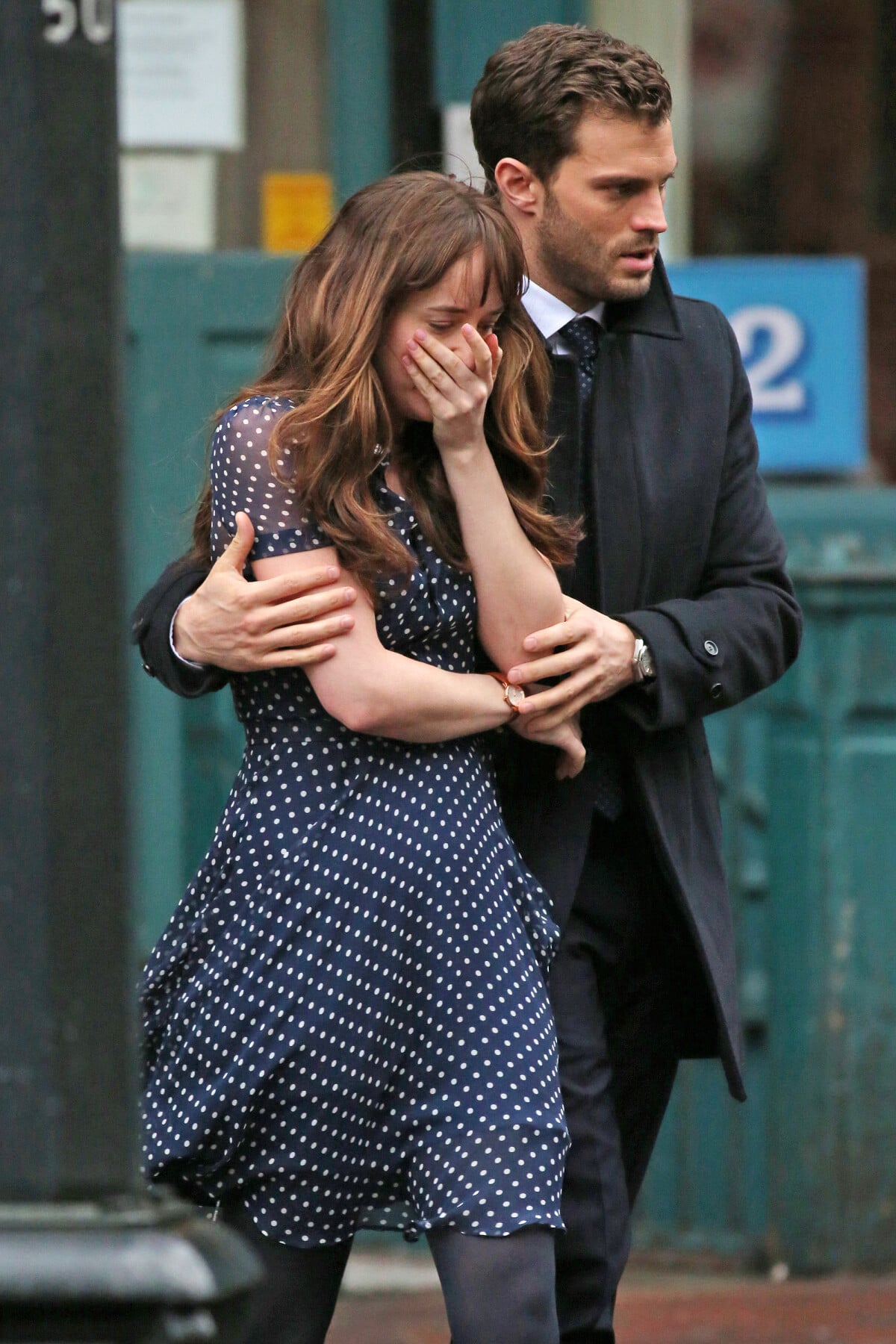 Photo : Jamie Dornan et Dakota Johnson sur le tournage de Fifty Shades ...
