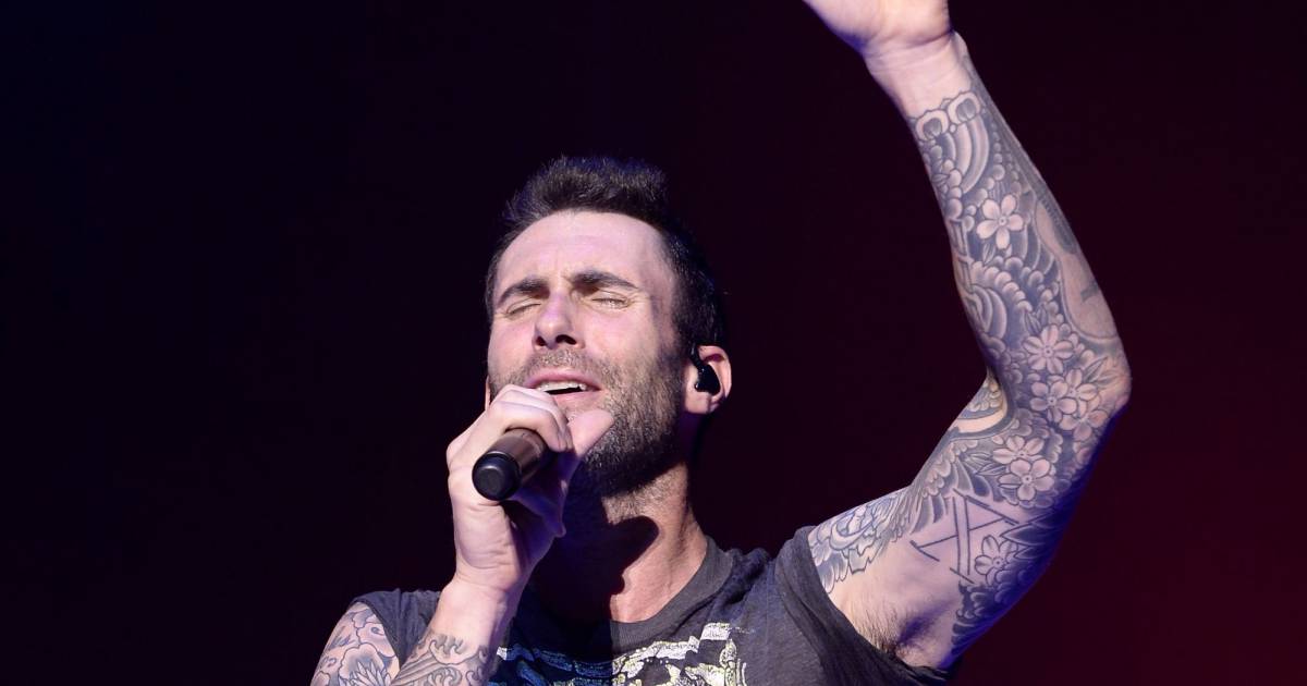 Adam Levine en concert avec Maroon 5 à Madrid le 15 juin 2015 - Purepeople