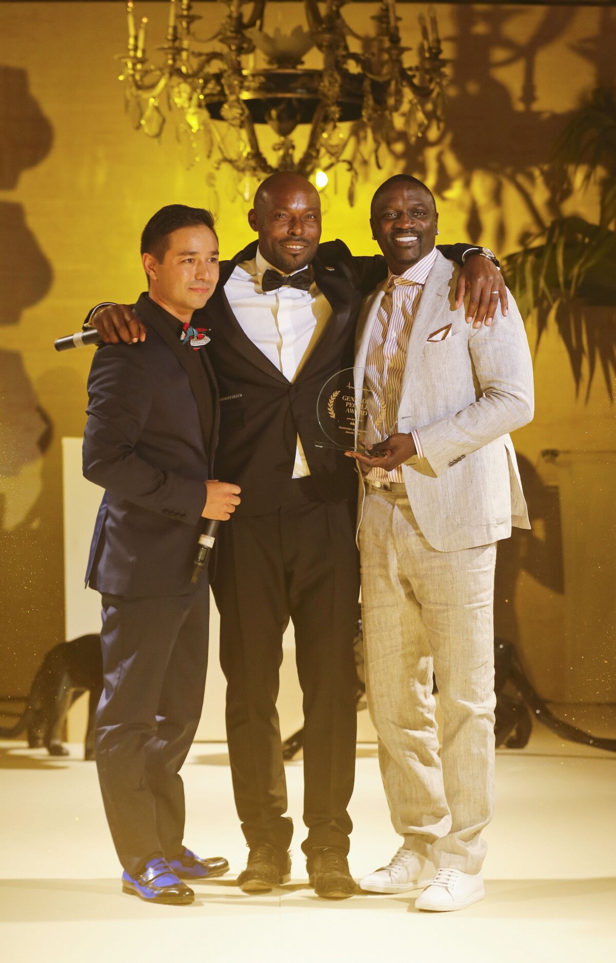 Photo : David Luu, Jimmy Jean-Louis, le chanteur Akon - Soirée ...