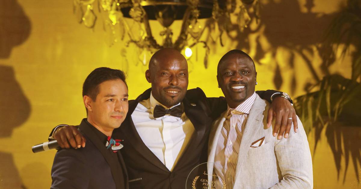 David Luu, Jimmy Jean-Louis, le chanteur Akon - Soirée Generous People ...