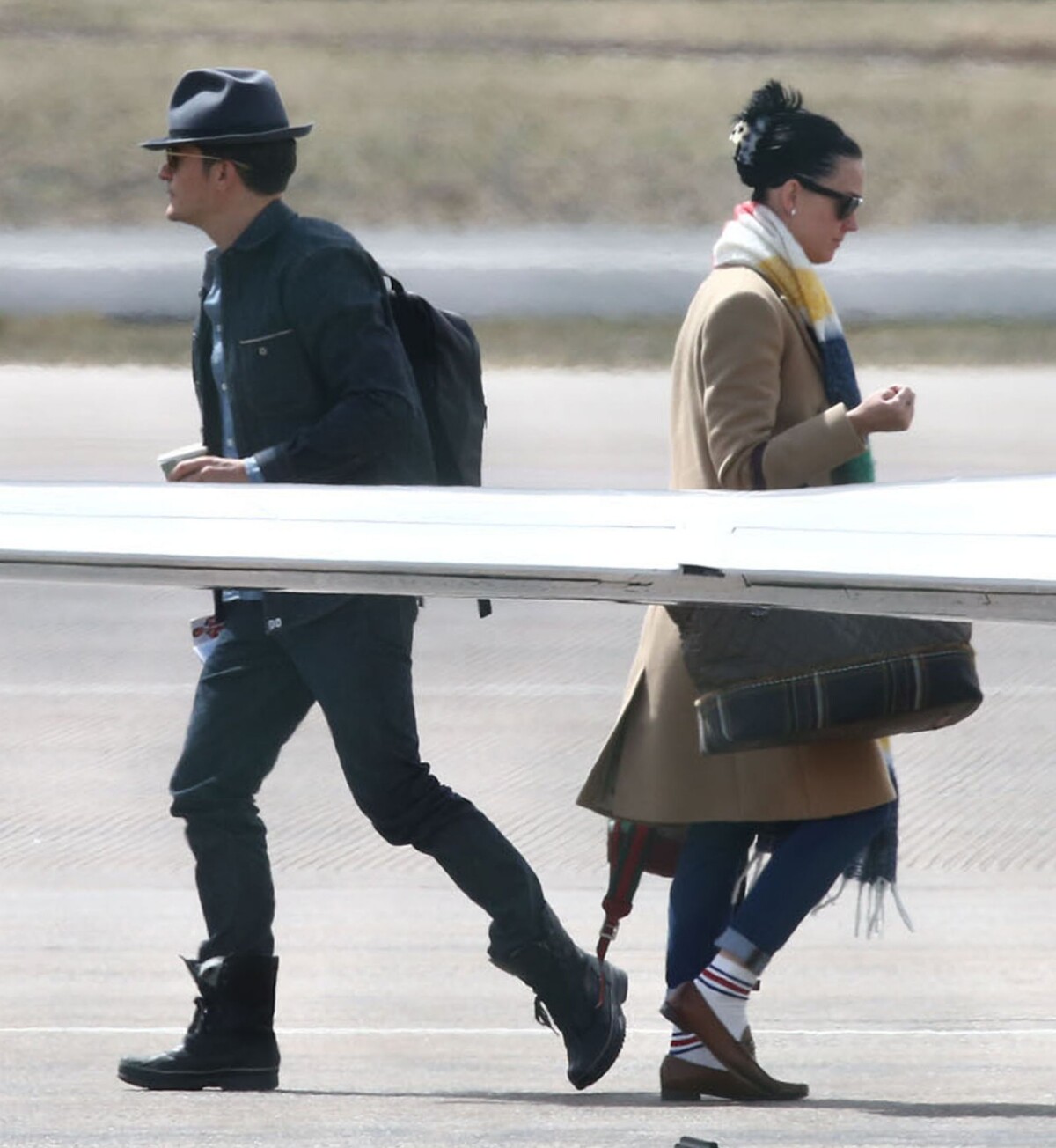 Photo : Exclusif - Le couple Katy Perry et Orlando Bloom repart en jet ...