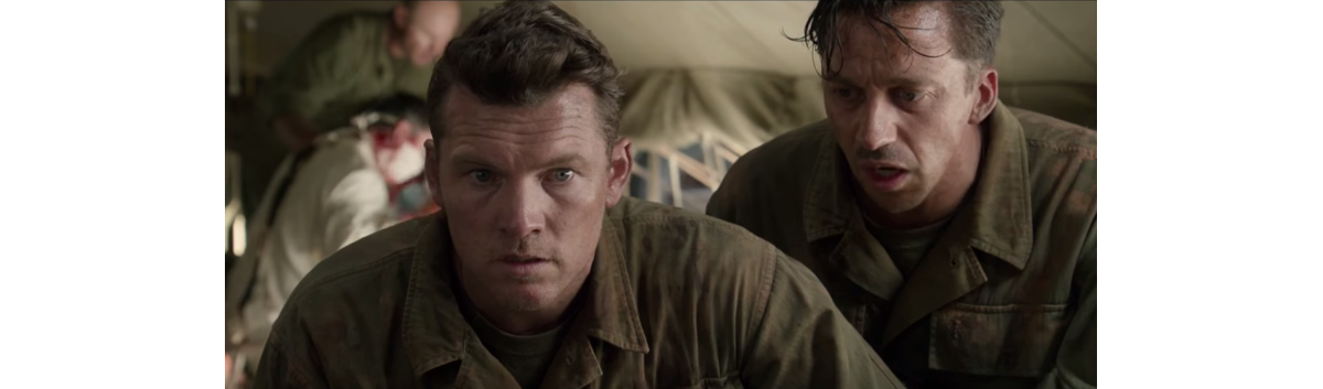 Photo : Sam Worthington dans Hacksaw Ridge (capture d'écran) - Purepeople