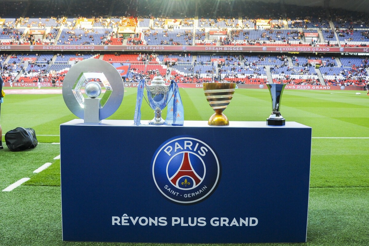 Photo : Les quatre trophées du PSG remportés lors de la saison 2015 ...
