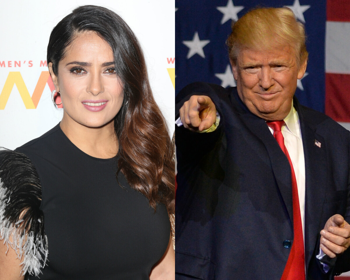 Photo : Salma Hayek balance un dossier ridicule sur Donald Trump - Ode ...