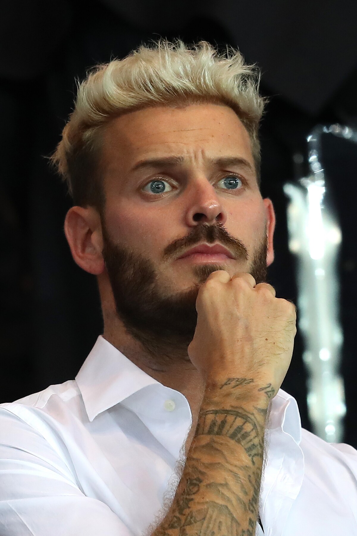 Photo : Matt Pokora (M. Pokora) au match de Ligue des champions Psg ...