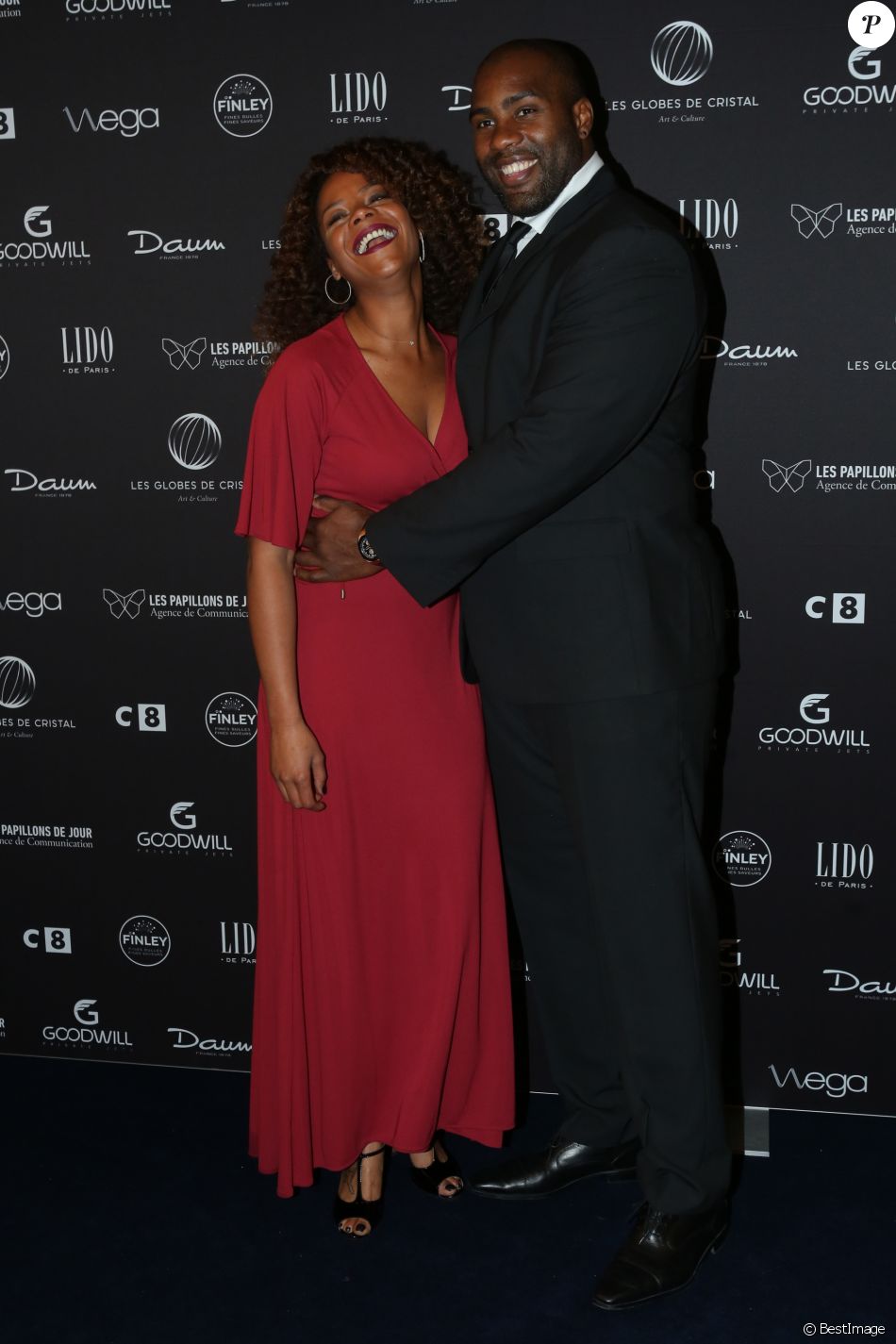 Teddy Riner et sa compagne Luthna Plocus au photocall de la 11ème ...