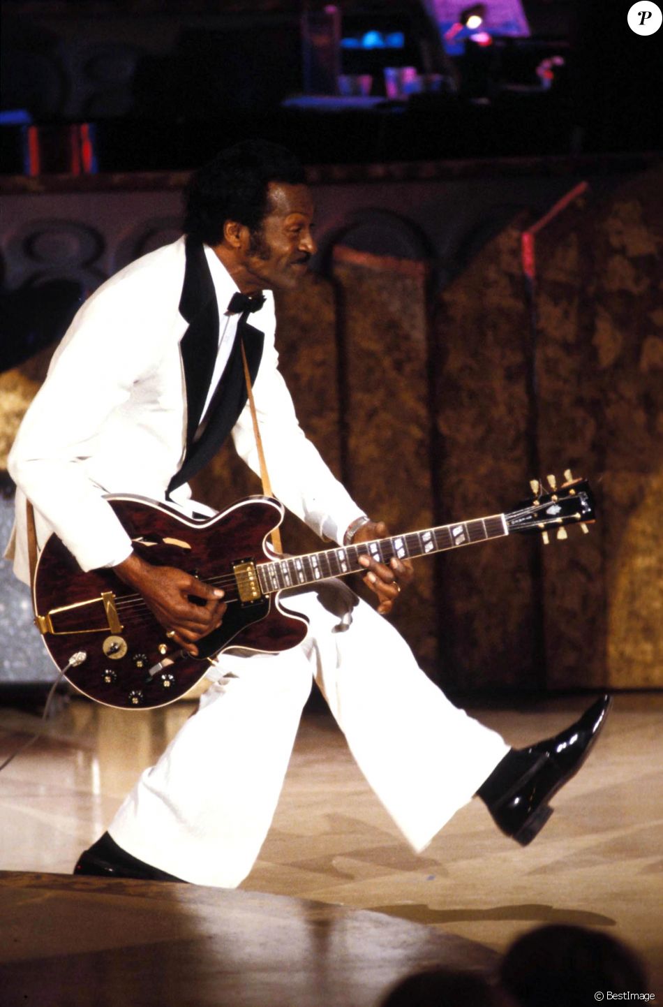 Chuck Berry en concert en 1979 © Allan Alder/Globe Photos/ZUMAPRESS.com ...