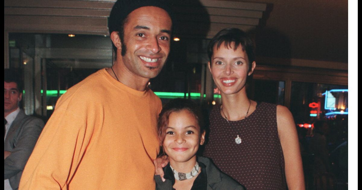 Yannick Noah, sa fille Yelena et Heather Stewart Whyte à Paris le 7 ...