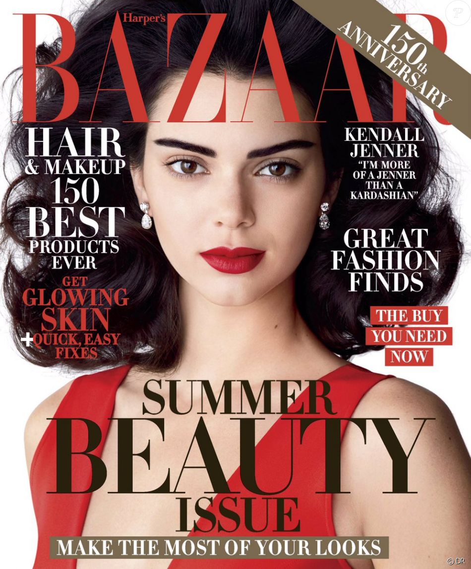 Kendall Jenner en couverture du magazine Harper's BAZAAR. Avril 2017 ...