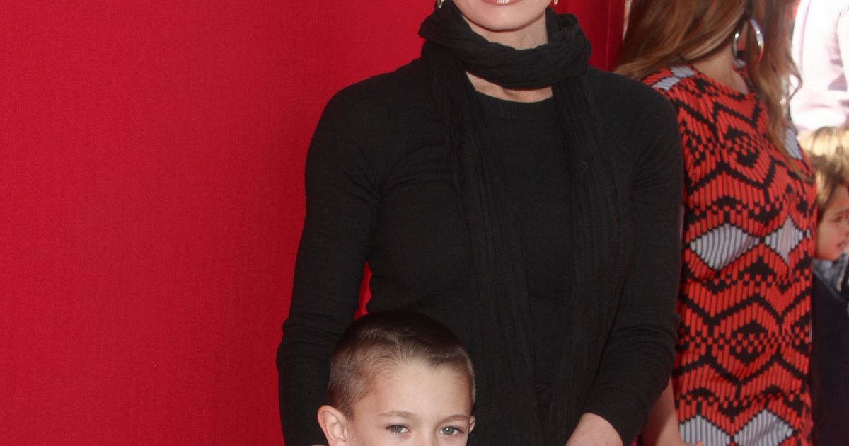 Jaime Pressly et son fils Dezi James Calvo - Premiere du film La Grande ...