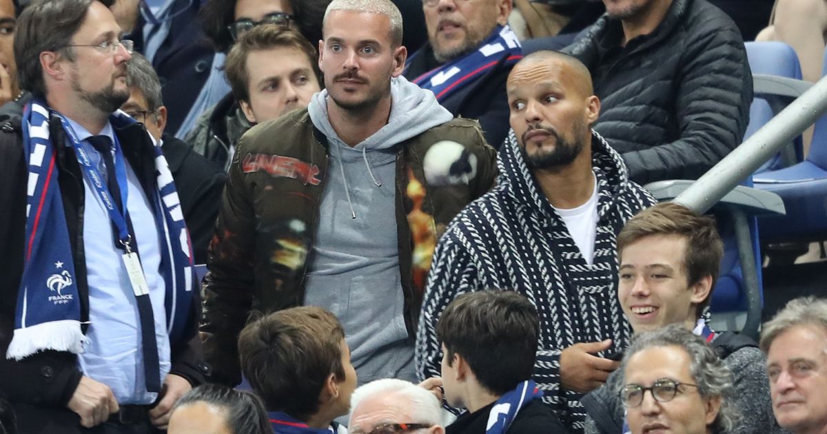 M. Pokora (Matt Pokora) - People au match de football France ...