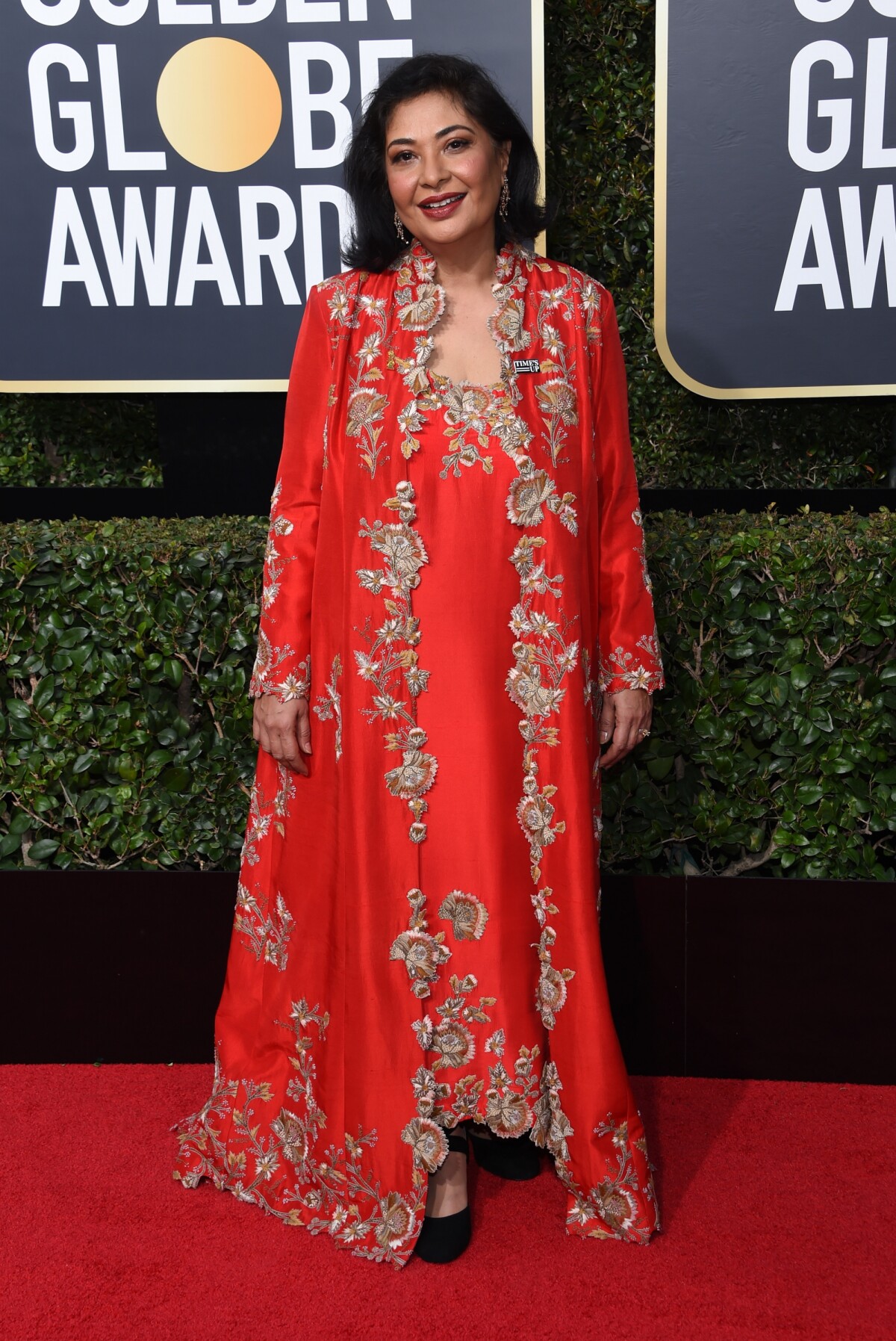 Photo : Meher Tatna sur le tapis rouge de la 75ème cérémonie des Golden ...