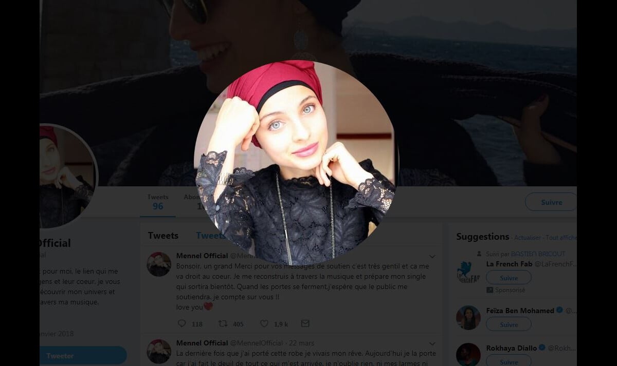 Photo : Mennel sur sa photo de profil Twitter. - Purepeople