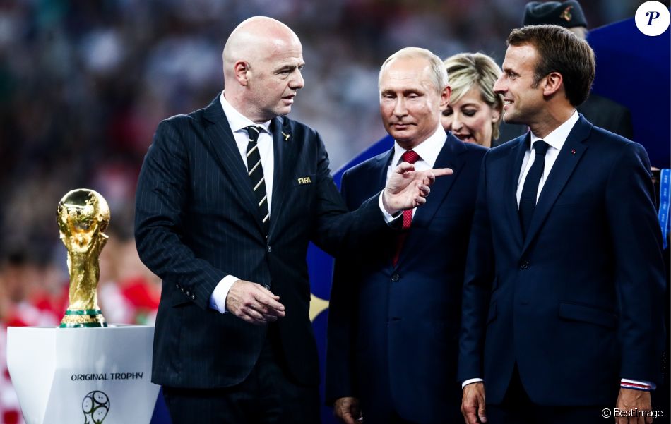 Emmanuel Macron et Vladimir Poutine lors de la victoire de l'équipe de ...