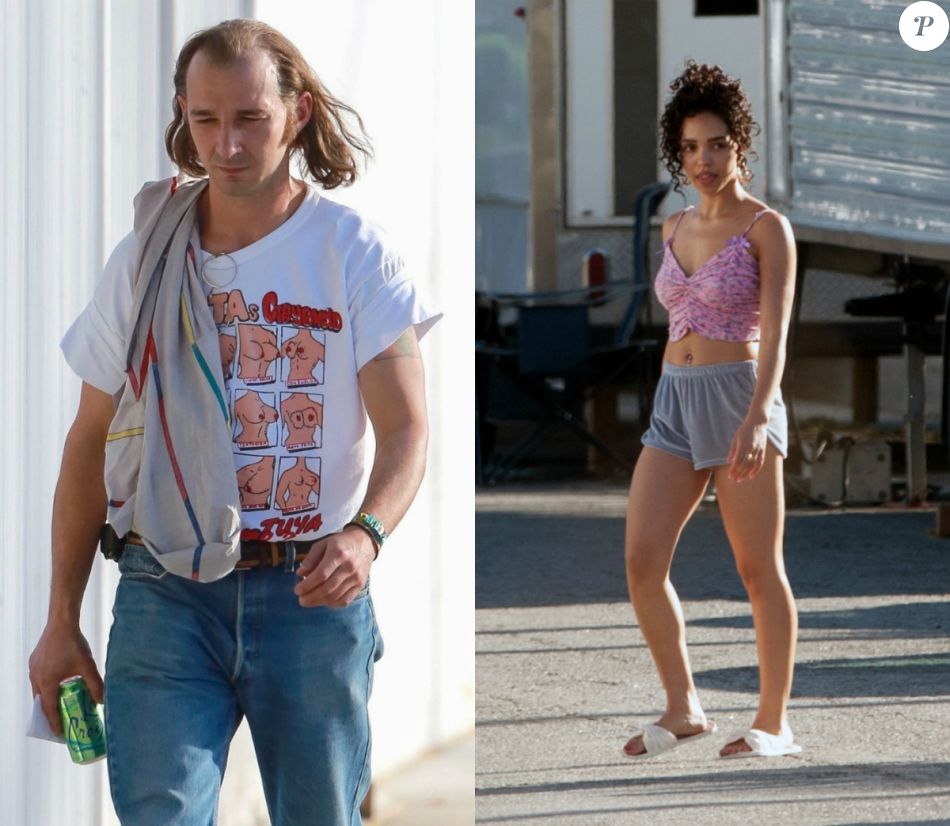 Shia LaBeouf et FKA twigs sur le tournage du film Honey Boy à Los Angeles le 15 juin 2018 ...