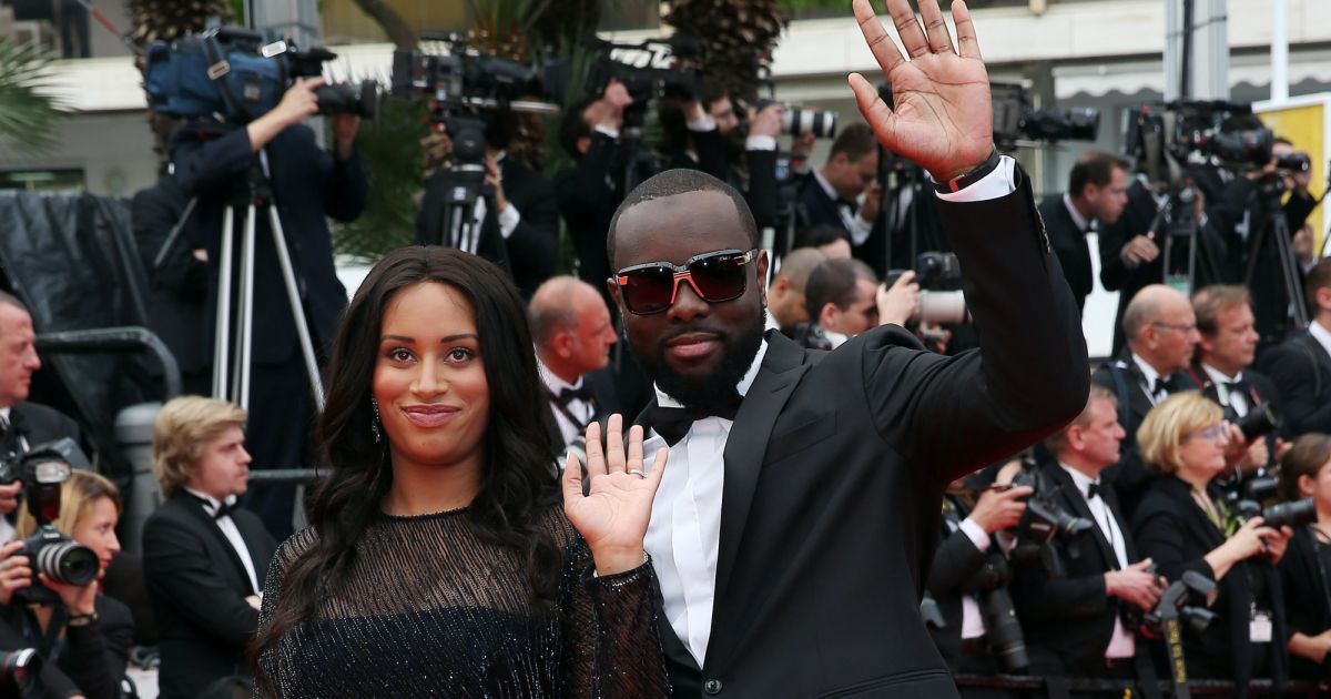 Maître Gims et sa femme DemDem - Montée des marches du film The BFG (Le ...