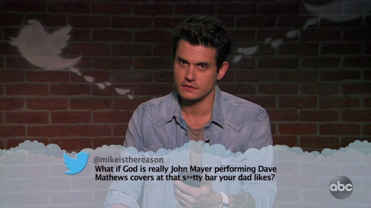 Photo : John Mayer dans la séquence "Mean tweets" de l'émission Jimmy ...