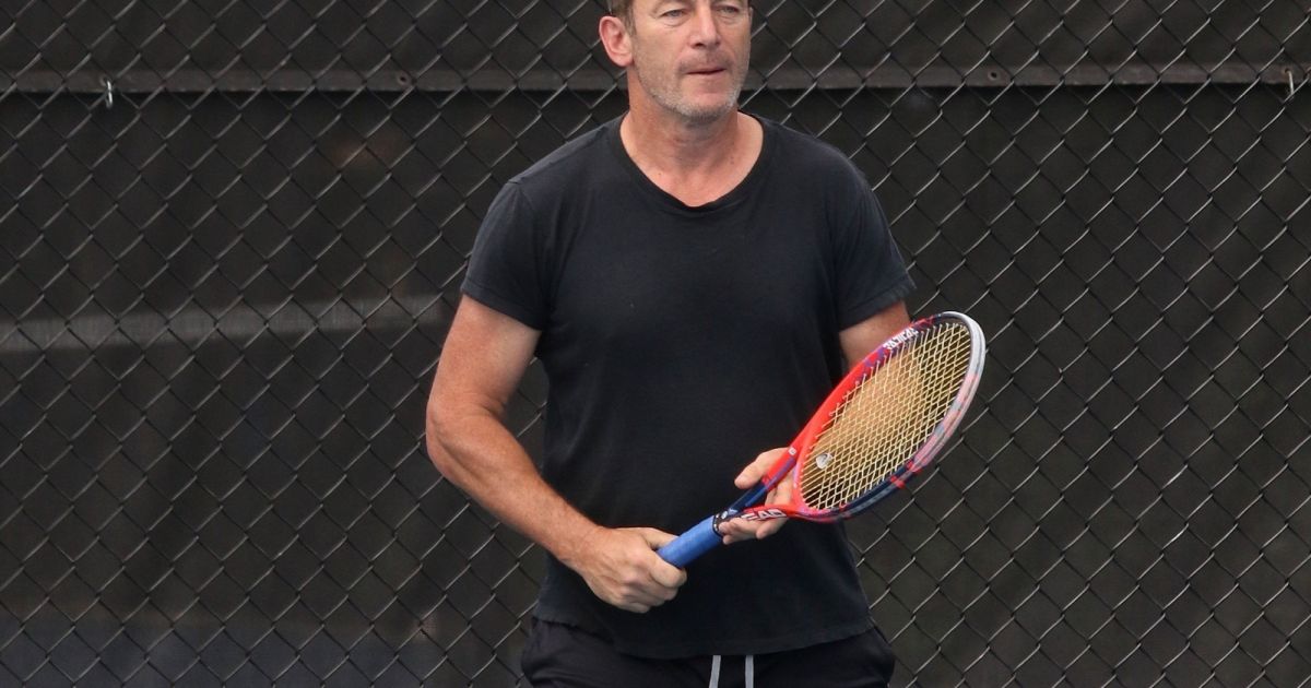 Jason Isaacs joue au tennis dans le quartier de Upper West Side à New ...