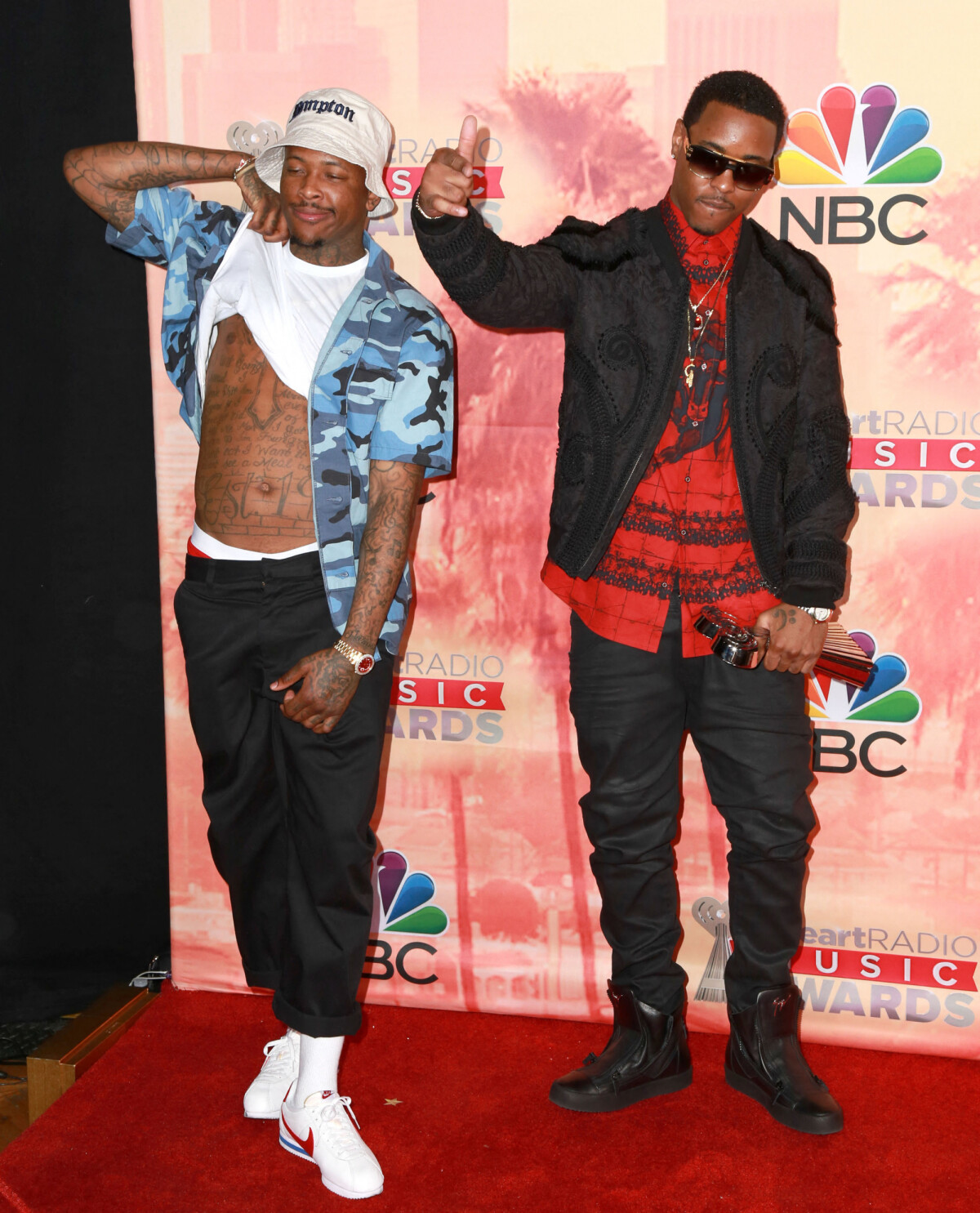 Photo : Jeremih (Jeremih Felton), le rappeur YG (Keenon Jackson) posant ...