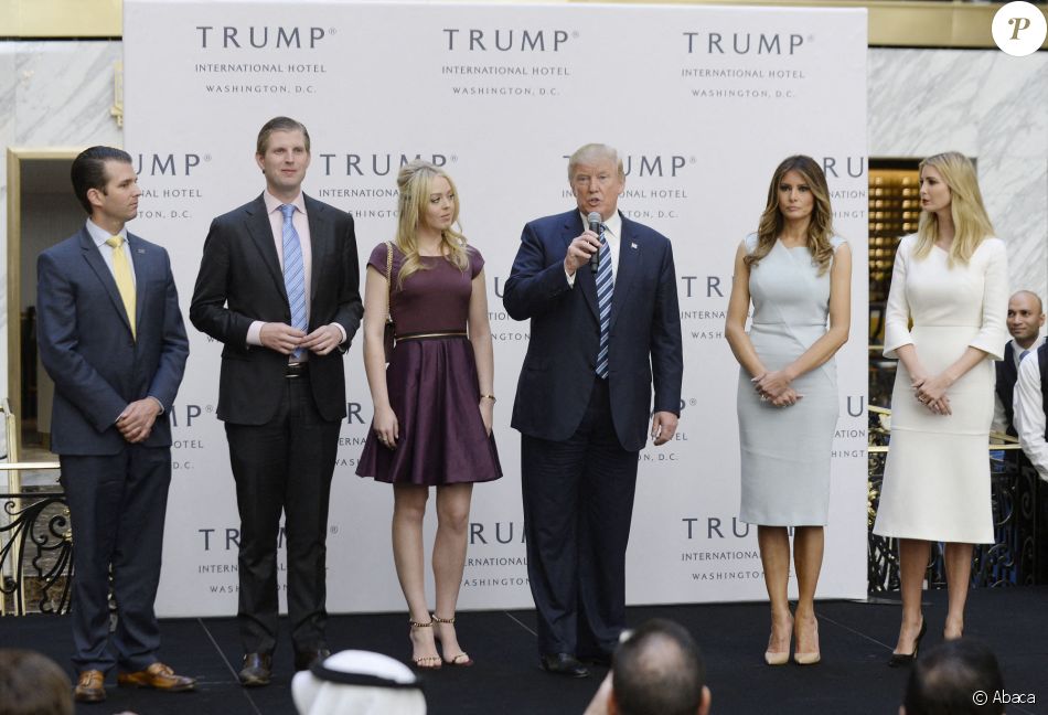 Donald Trump, Melania Trump et ses enfants Donald Trump Jr, Eric Trump ...