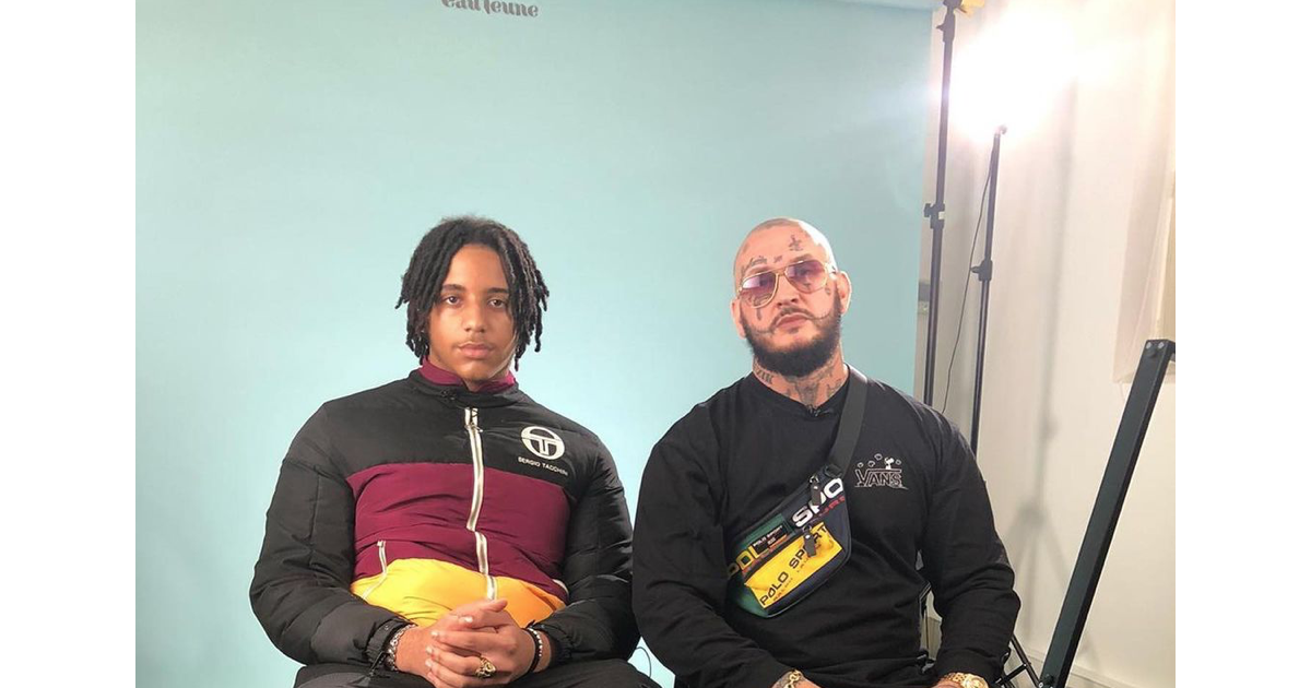 Seth Gueko et son fils Stos. Janvier 2020. - Purepeople