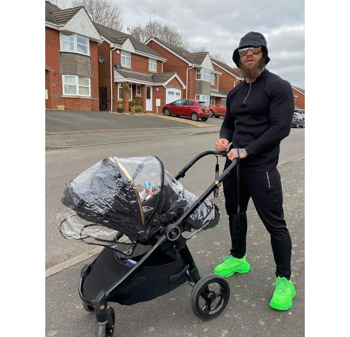 Photo : Ashley Cain et sa fille Azaylia. Mars 2021. - Purepeople