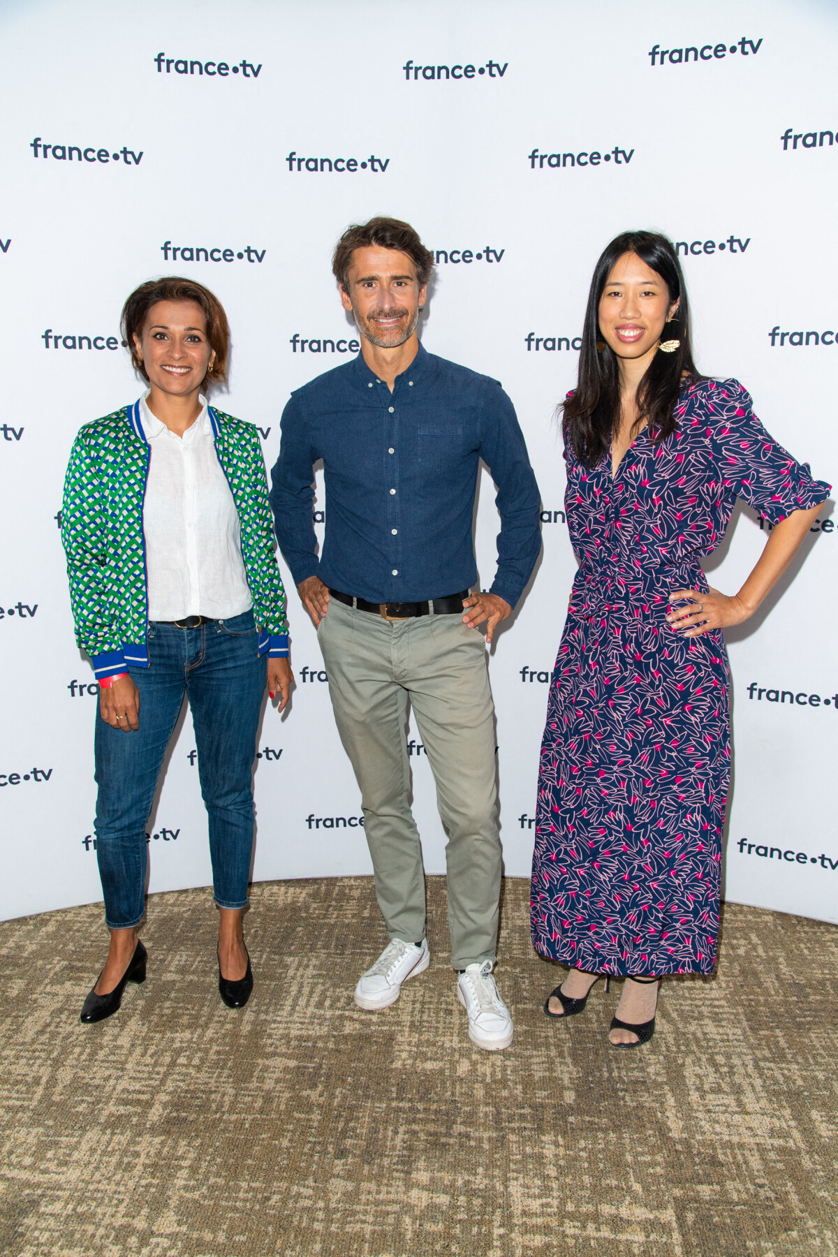 Photo : Myriam Bounafaa, Julien Pain, Linh-Lan Dao lors du photocall dans le cadre de la ...