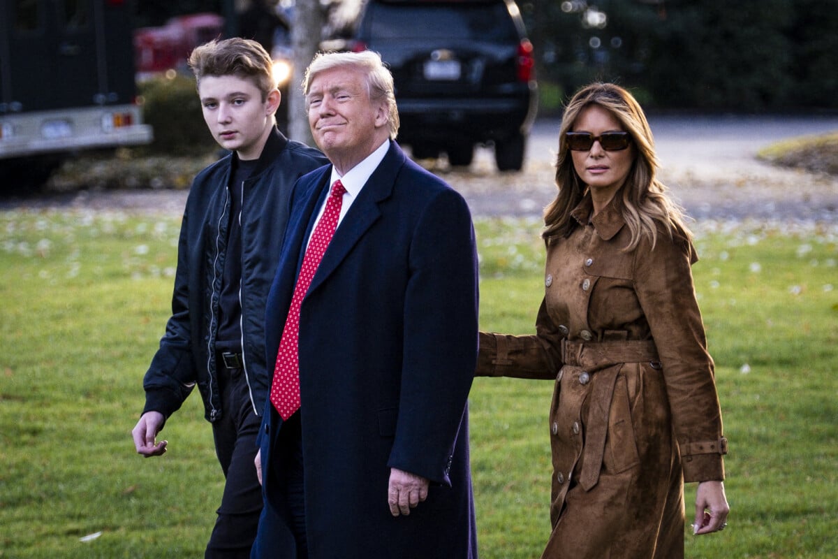 Photo : Donald Trump, Melania Trump et leur fils Barron à la Maison ...