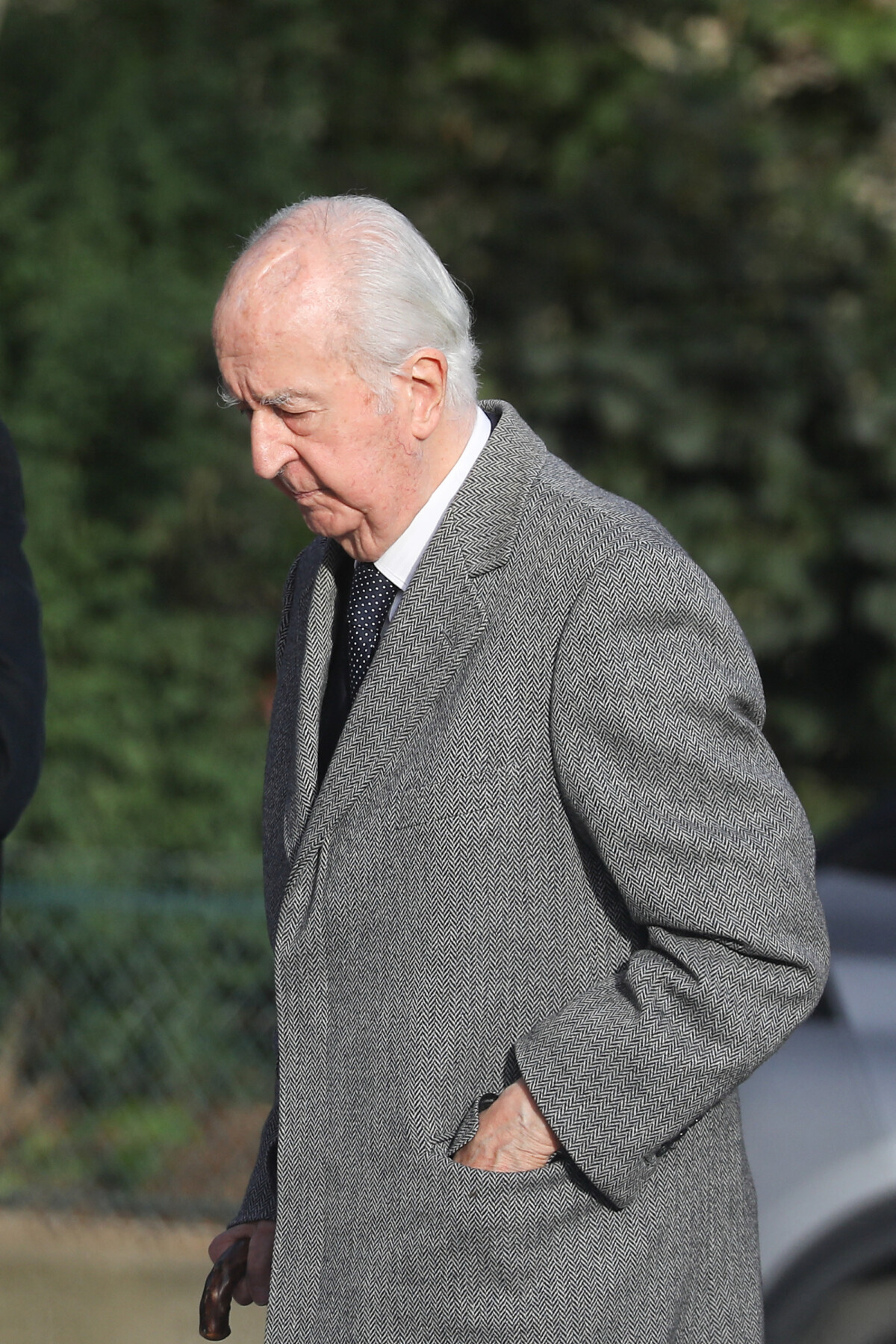 Photo : Edouard Balladur - Arrivées aux obsèques de Etienne Mougeotte ...