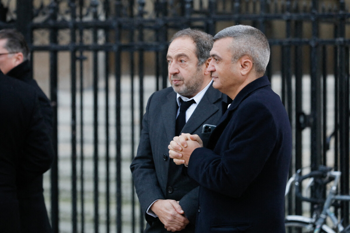 Photo : Patrick Timsit et Thomas Langmann - Obsèques du producteur ...