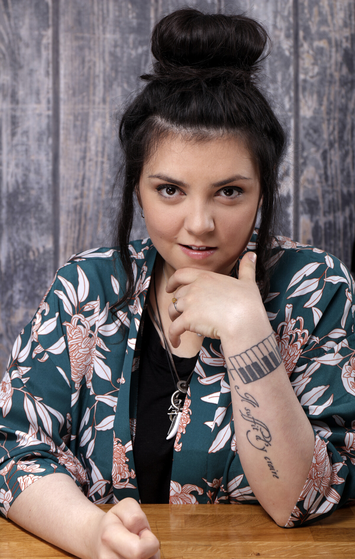 Photo : Portrait de la chanteuse Hoshi à Paris, France, le 4 avril 2018 ...