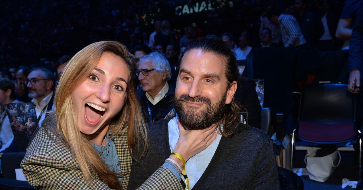 Marie Portolano et son mari Grégoire Ludig lors du gala de boxe Univent ...