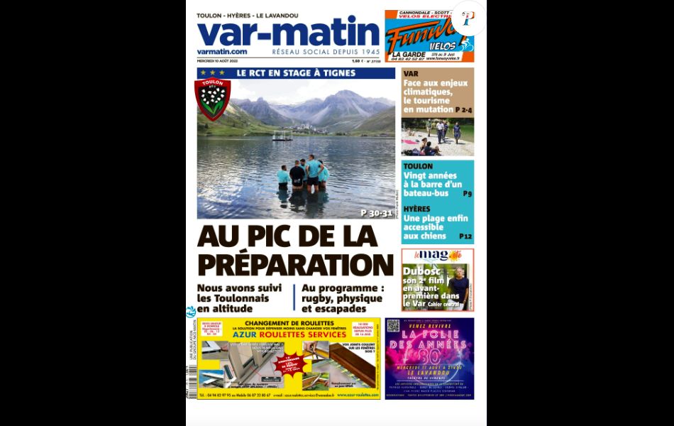 La Une de Var Matin du mercredi 10 août 2022 - Purepeople