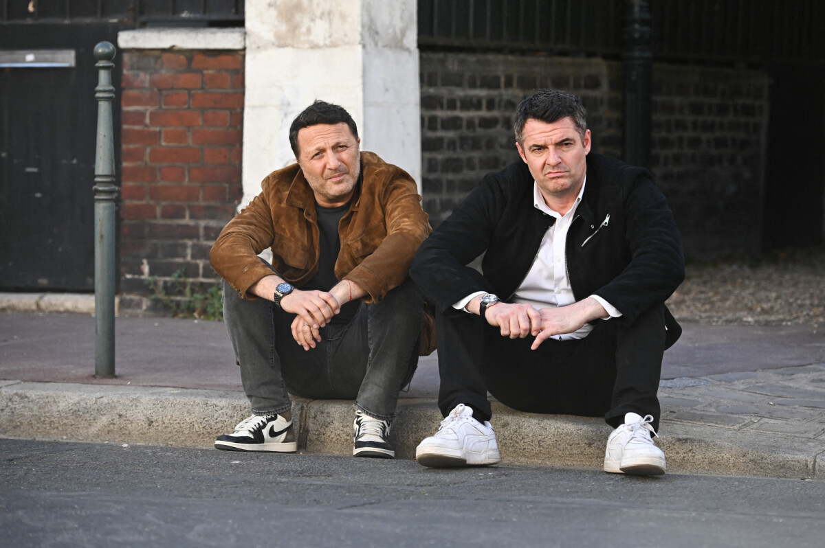 Photo : Exclusif - Arthur et Arnaud Ducret - Tournage de la fiction inédite "Arnaud Ducret dans ...