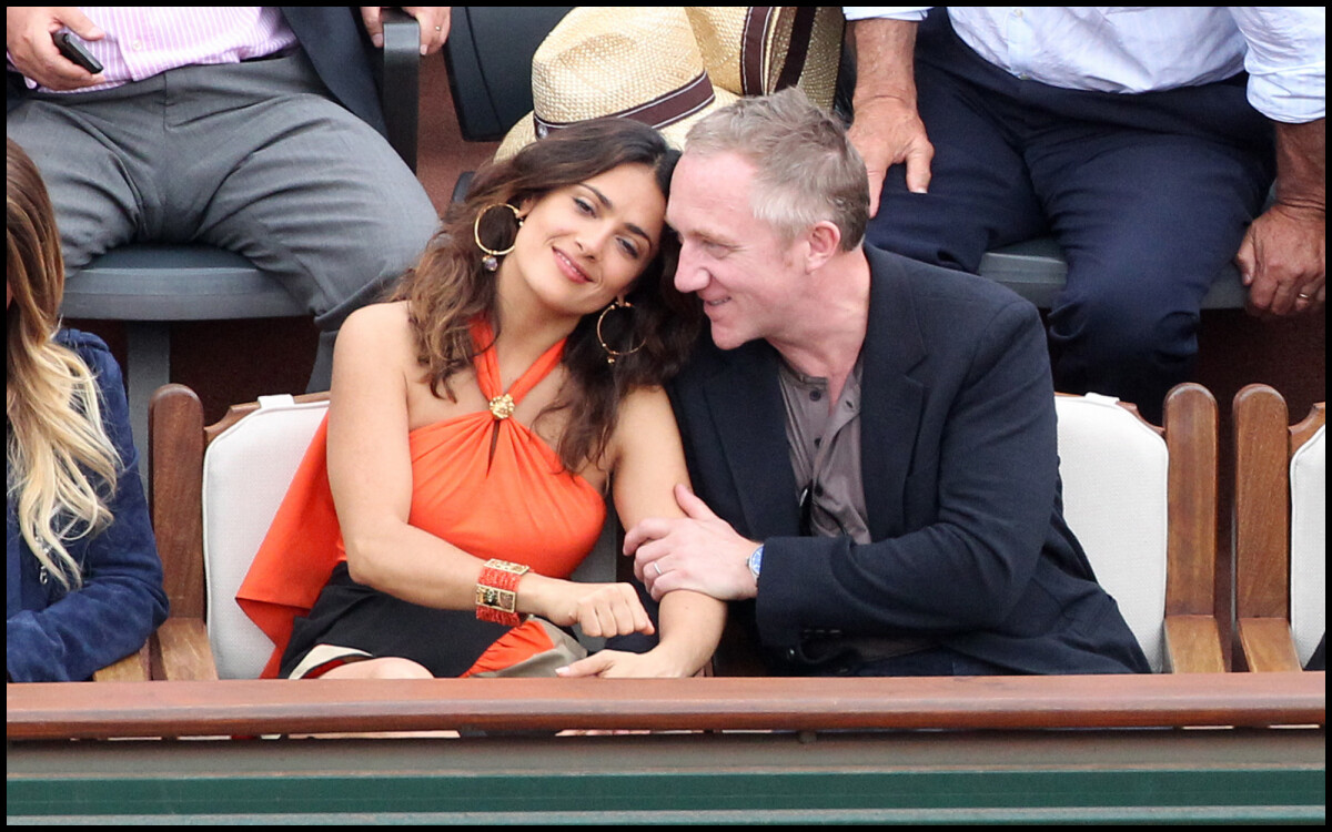 Photo : Salma Hayek et son mari Francois-Henri Pinault à Roland-Garros ...