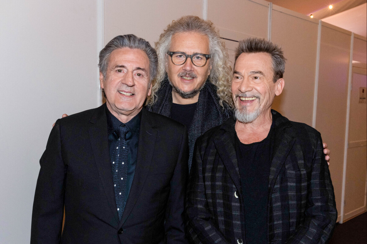Photo : Exclusif - Daniel Auteuil, Yvan Cassar et Florent Pagny - Backstage - Enregistrement de ...