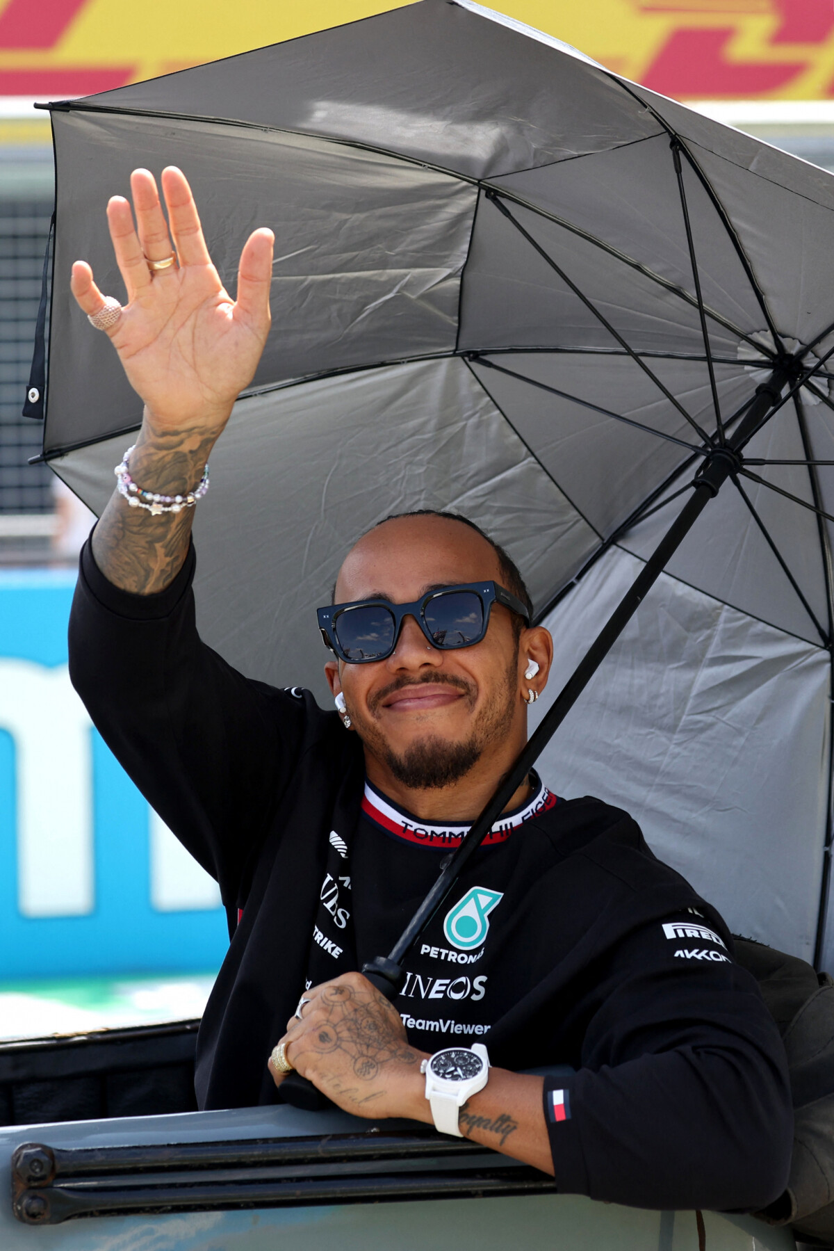 Photo : Sir Lewis Hamilton - Conférence de presse des pilotes sur le ...