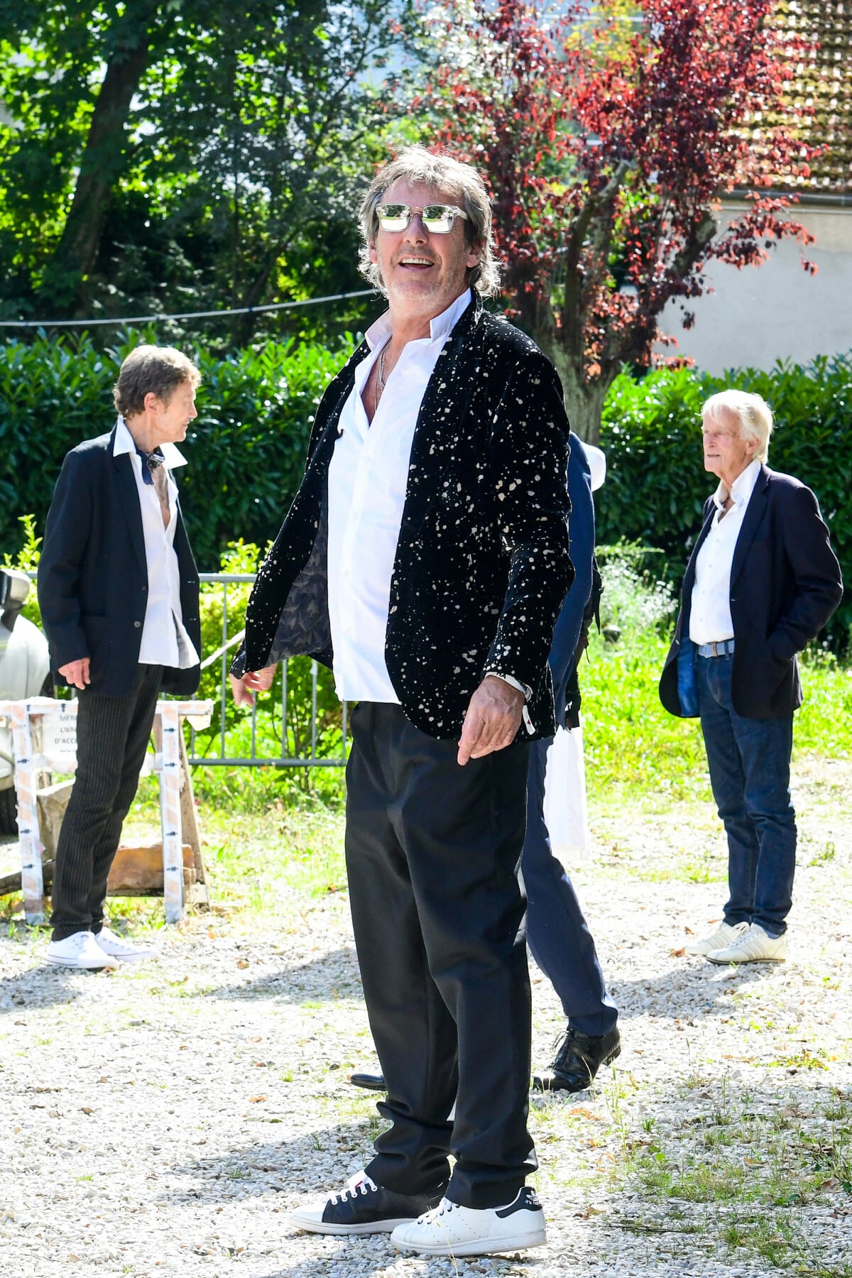 Photo : Jean-Luc Reichmann, Dave et son compagnon Patrick Loiseau ...