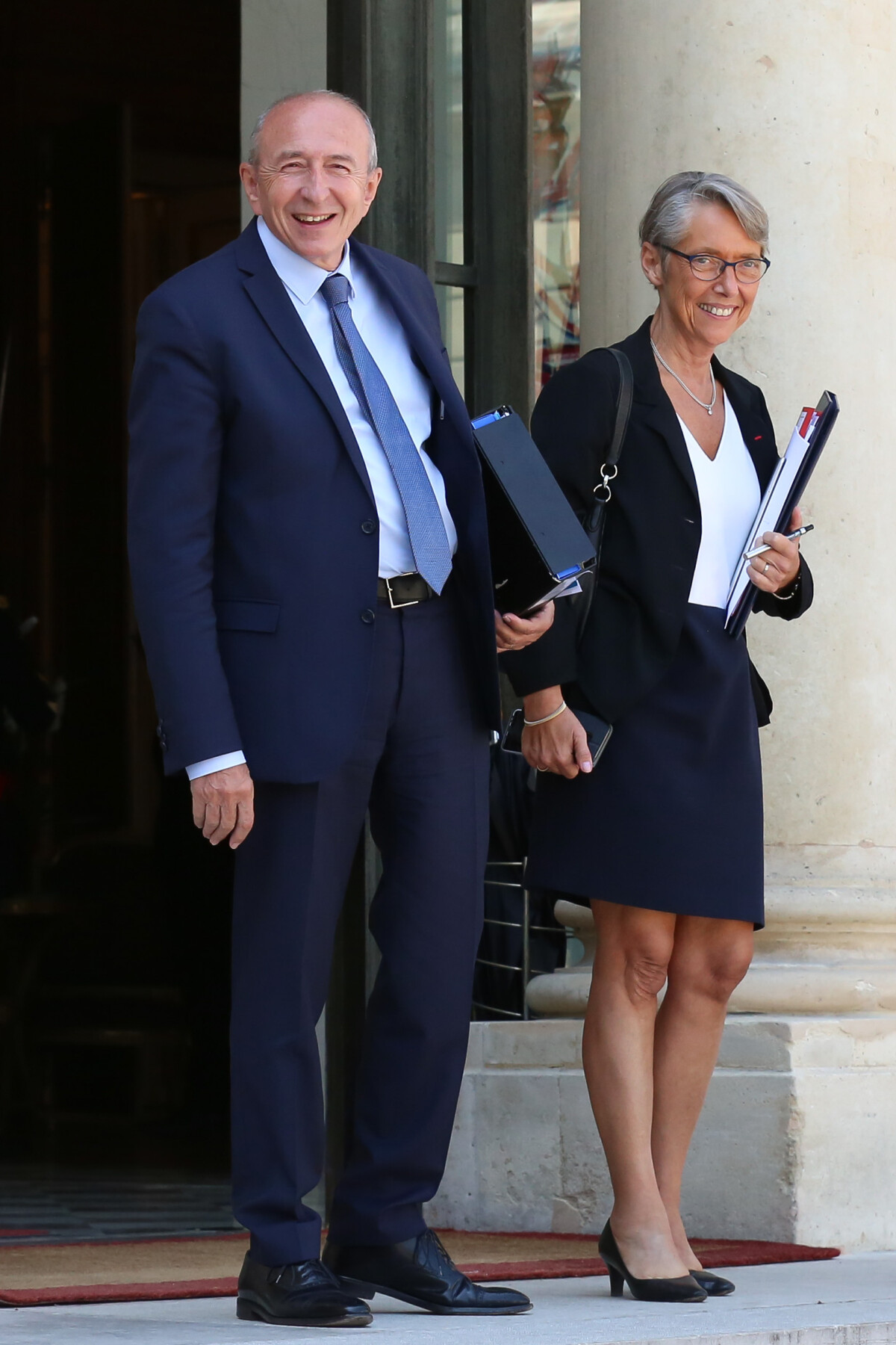 Photo : Gérard Collomb, ministre de l'Intérieur, Elisabeth Borne ...