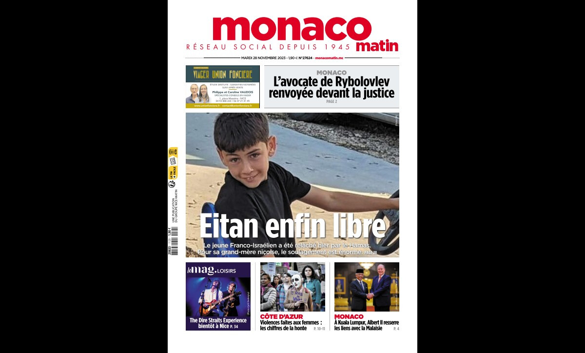 Photo : Monaco-Matin, 28 novembre 2023. - Purepeople