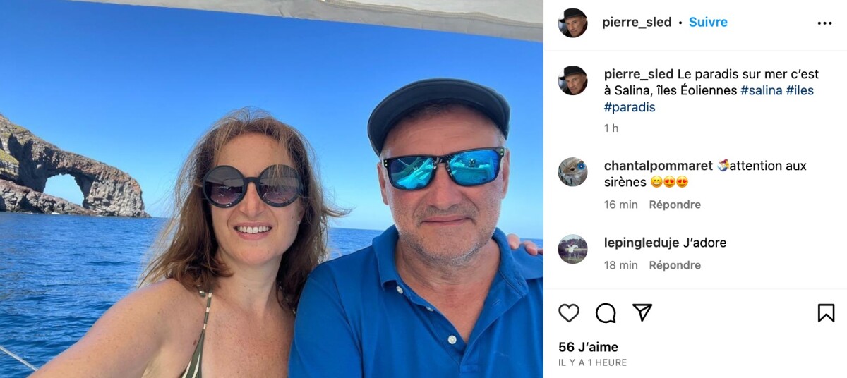 Photo : Pierre Sled et sa femme Barbara Ricevuto. Instagram - Purepeople