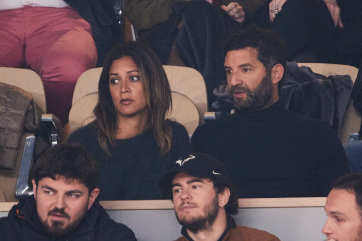 Photo : Aurelie Casse et son compagnon dans les tribunes des Internationaux de France de tennis ...