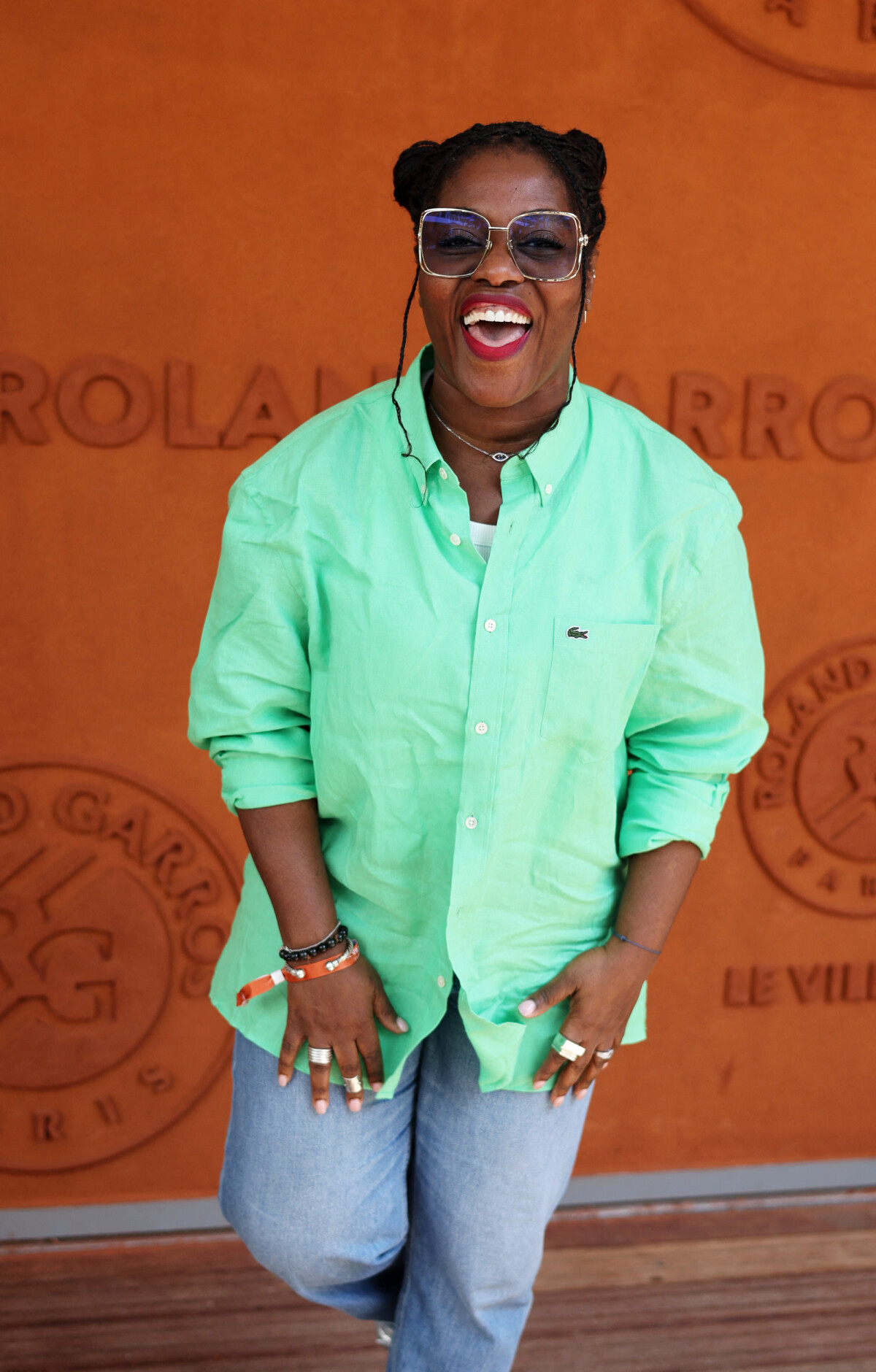 Photo : Claudia Tagbo au village lors des Internationaux de France de ...