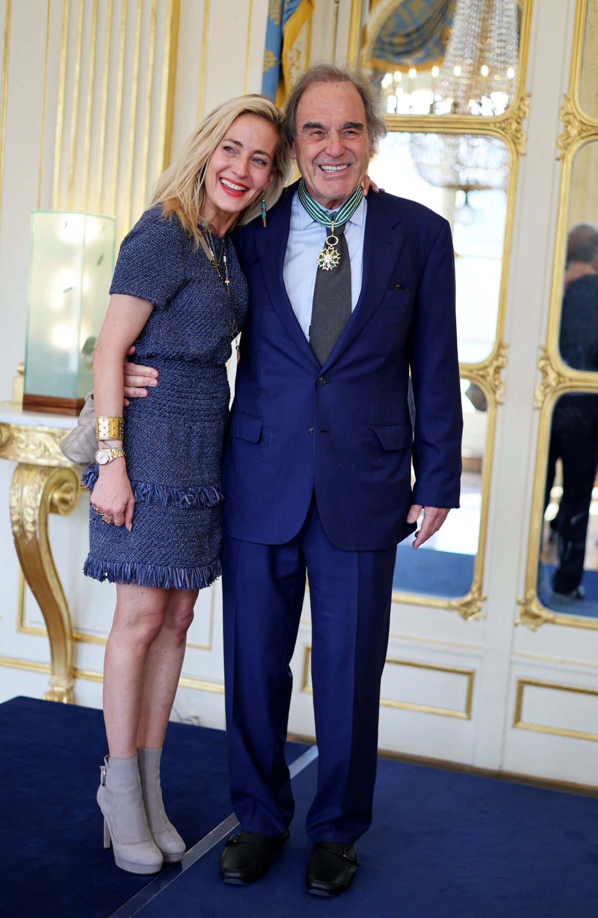 Photo : Oliver Stone et sa nièce Caroline Goddet lors de la cérémonie ...