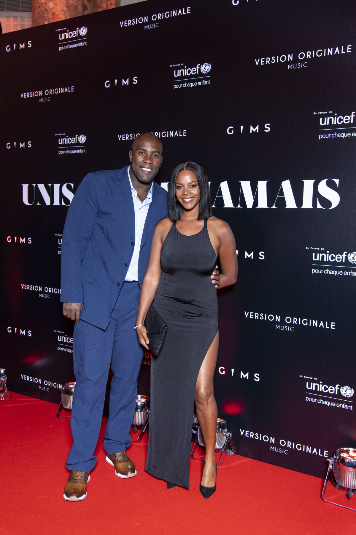 Photo : Teddy Riner et sa femme Luthna Plocus au photocall de la soirée ...